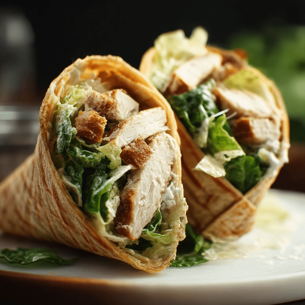 Chicken Caesar Salad Tortilla Cones